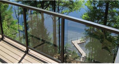 Cina Flooring Mounted Aluminum Frame Glass Railing With Tempered Glass Panels in vendita