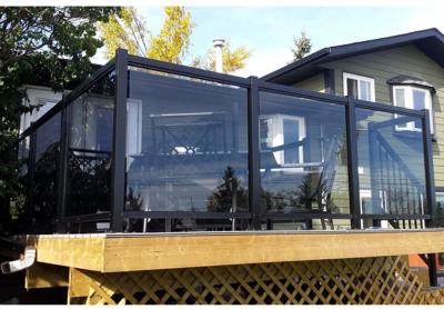 Cina Flooring Mounted Aluminum Frame Glass Railing With Tempered Glass Panels in vendita