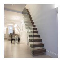 China Interior wood floating stairs designs solid wood steps floating staircase design for sale