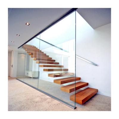 Cina Timber floating staircase steel wooden modern floating staircase design in vendita