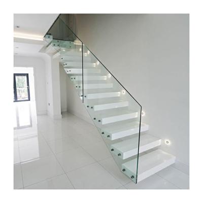 Cina Timber tread floating stair teak wood sale floating staircase for deck in vendita