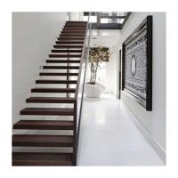 China Solid wood floating staircase design wood building material parlor floating staircase for sale