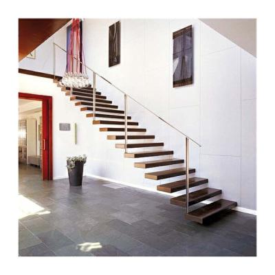 Cina Modern steel wood floating stairs float wooden patch fitting floating staircase in vendita