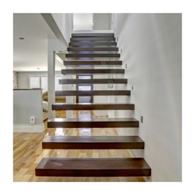 Cina Solid wooden floating stairs wood steps hot selling floating staircase in vendita