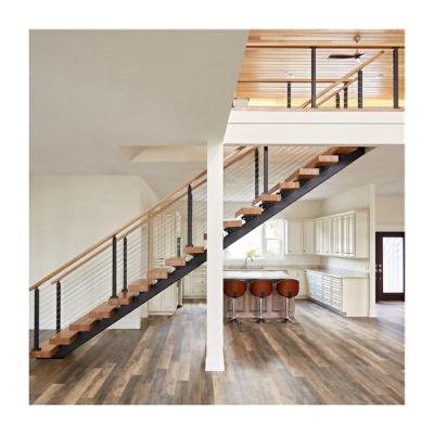 Cina Solid wooden floating stairs wood steps hot selling floating staircase in vendita