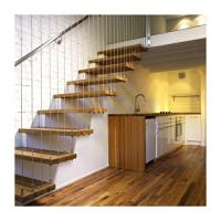 China Solid wood tread floating staircase solid wooden design floating shelfie for sale