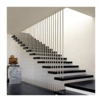 China Solid wood tread floating staircase solid wooden design floating shelfie for sale