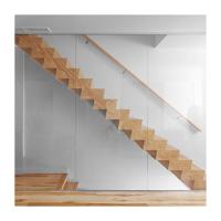 China Solid wood tread floating staircase solid wooden design floating shelfie for sale