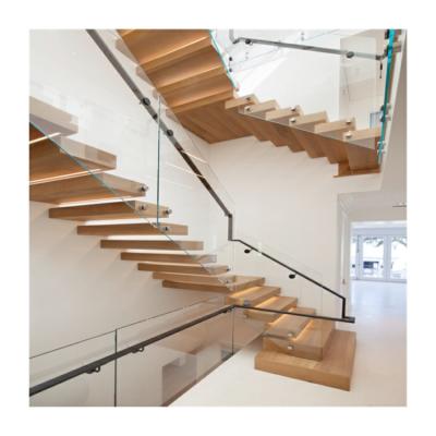 中国 Floating staircase with wooden tred inexpensive diy wood floating staircase tread 販売のため