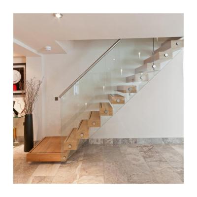 China Wood floating low price interior wood stairs invisible stringer floating staircase à venda