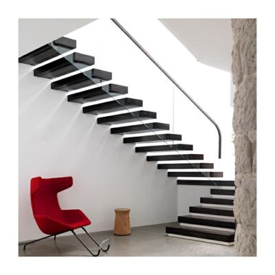 Cina Wooden floating stairs with solid wood steps luxurious build floating staircase in vendita