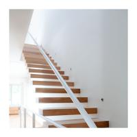 China Floating wood tread staircase solid wood tread floating stringer staircase for sale