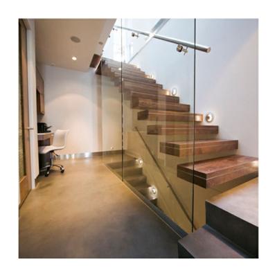 Cina Timber floatings stair wood railings for stairs safe floating staircase in vendita
