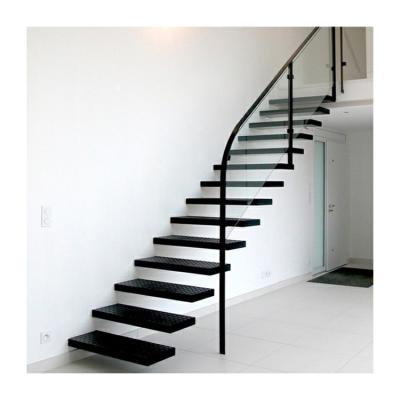 Cina Floating stairs with wood stringers wooden oak grace floating staircase in vendita