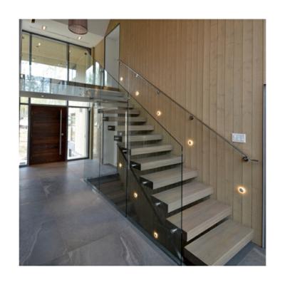 Cina Timber floating stairs classic wooden contemporary floating staircase in vendita