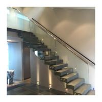 China Timber floating staircase with solid wood tread staircase floating for sale