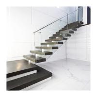 China Timber floating staircase with solid wood tread staircase floating for sale