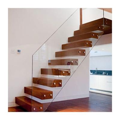 Cina Beech wood floating staircase staircase with wooden steps simple floating stair design in vendita