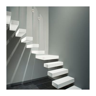 Cina Steel wood floating stairs suppliers stairs with woods indoor floating staircase designs in vendita