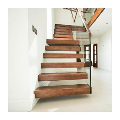 中国 Wood build floating staircase wooden design elegant floating stairs 販売のため