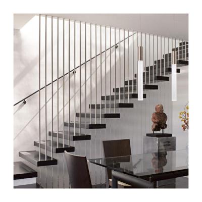 Cina High quality wooden floating wood straight staircase floating steps outside in vendita
