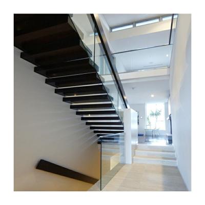 中国 Floating wood treads stairs wood marble build floating staircase 販売のため