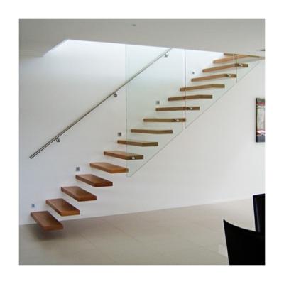 中国 Floating wood treads stairs wood marble build floating staircase 販売のため
