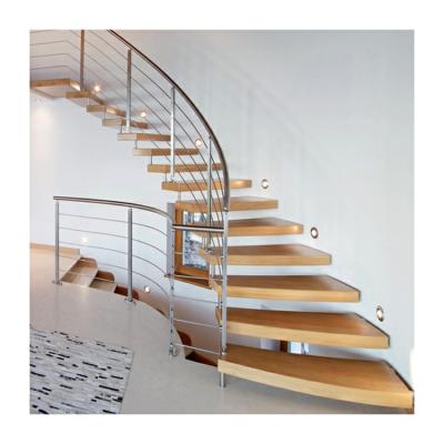 Cina Wood steps floating stair wanut wood stairs building floating staircase in vendita