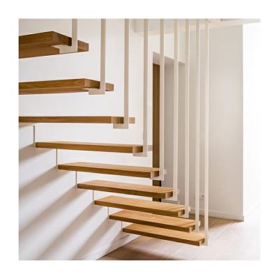 Cina Wood steps floating stair wanut wood stairs building floating staircase in vendita