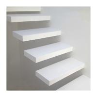China Single stringer wood floating stairs solid wooden tread stairs floating hidden stringer staircase for sale