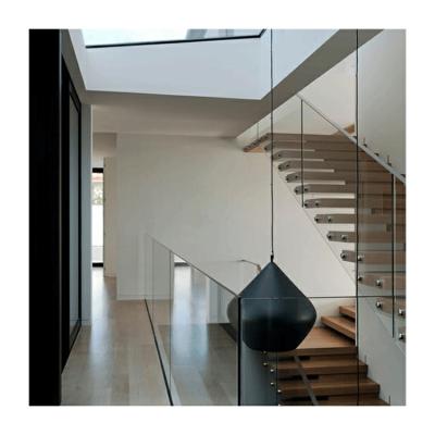 Cina Wood box tread floating staircase wood flating staircase floating deck stair landing in vendita