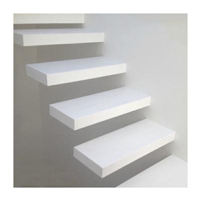 Cina Wood box tread floating staircase wood flating staircase floating deck stair landing in vendita