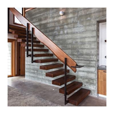 Cina Wooden floating indoor staircase wood cantilever staircase rustic floating stairs in vendita