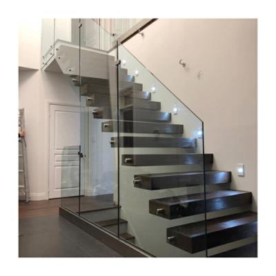 Cina Wooden floating indoor staircase wood cantilever staircase rustic floating stairs in vendita