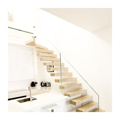 Cina Wooden tread floating staircase wood step staircase floating stair treads in vendita