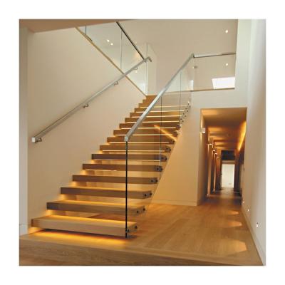 Cina Soolid wood tread floating staircase solid wood nosing floating stair kits in vendita