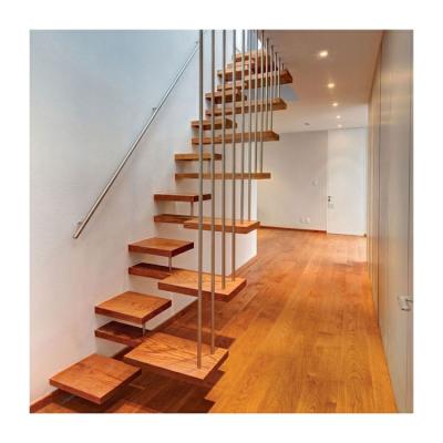 Cina Soolid wood tread floating staircase solid wood nosing floating stair kits in vendita