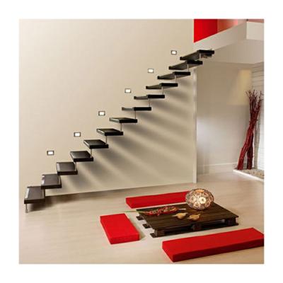 Cina Used floating wooden staircase wooden stair floating teak tread staircase in vendita