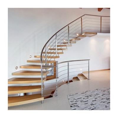 Cina Used floating wooden staircase wooden stair floating teak tread staircase in vendita