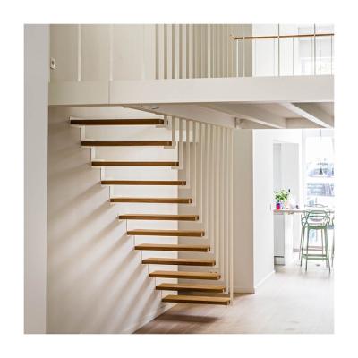 China Wood step floating staircase stair treadwooden design floating handrails for stairs à venda