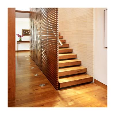 China Diy floating stairs wood stair edging custom wood handrails prefab floating stairs à venda