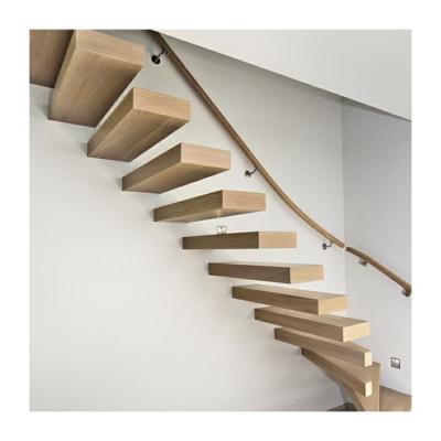 China Modern wood floating stairs design indoor wooden floating staircase kit Te koop