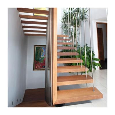 Cina Wood staircase floating stairs cheap wood quick order floating stairs in vendita