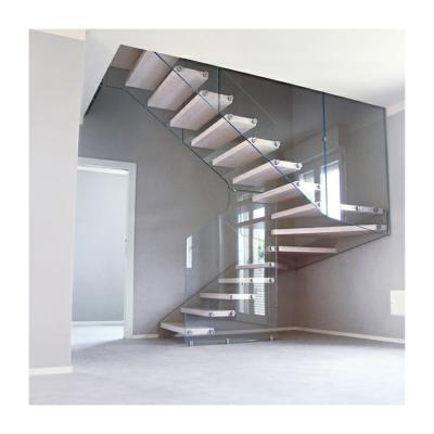 Cina Wood floating staircase wood stairs price floating cement steps in vendita