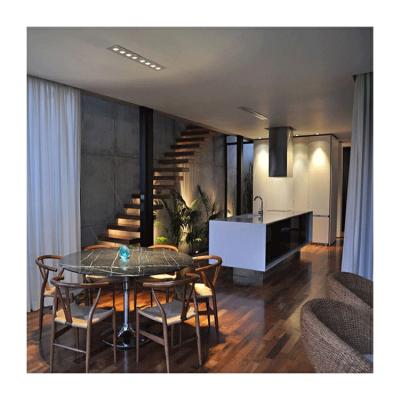 中国 Floating wood stair oak wood tread single stringer floating stairs 販売のため