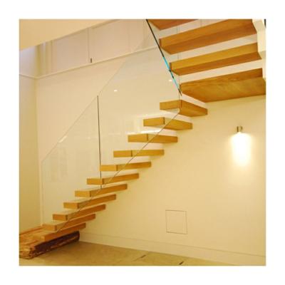Cina Wood treads floating stairs modern wood for indoor use floating stairs brackets in vendita