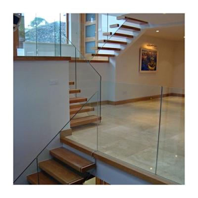 Cina Wood stair treads floating staircase wood service stairs hidden beam floating staircase in vendita