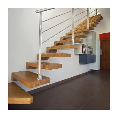 Cina Floating wooden ladder solid wood stair treads used floating staircase in vendita