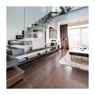 Cina Solid wood floating staircase wood banisters and railings floating stairs with landing in vendita