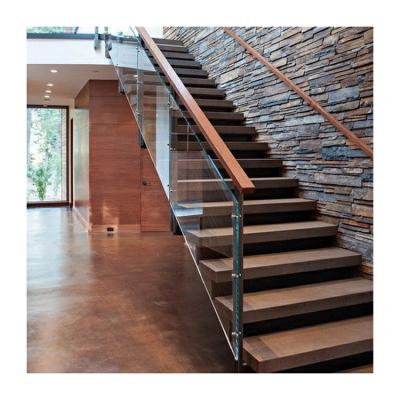 Cina Floating wooden stairs wooden staircases for sale free floating straight staircase in vendita
